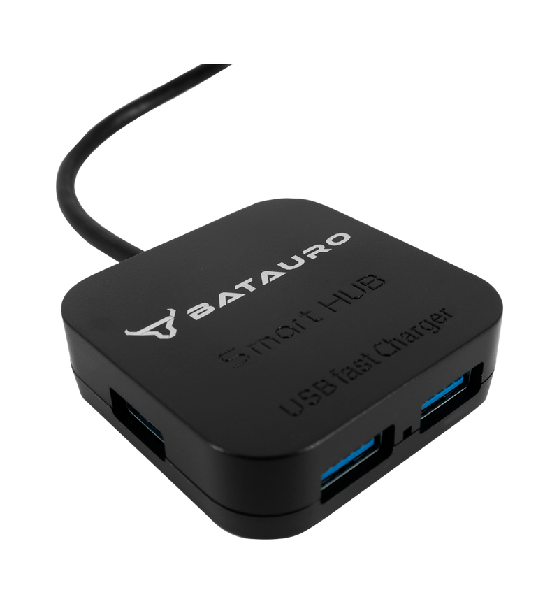 Hub USB Batauro 4 x USB 3.0 HUB Fast Charger BC 1.2 Negro